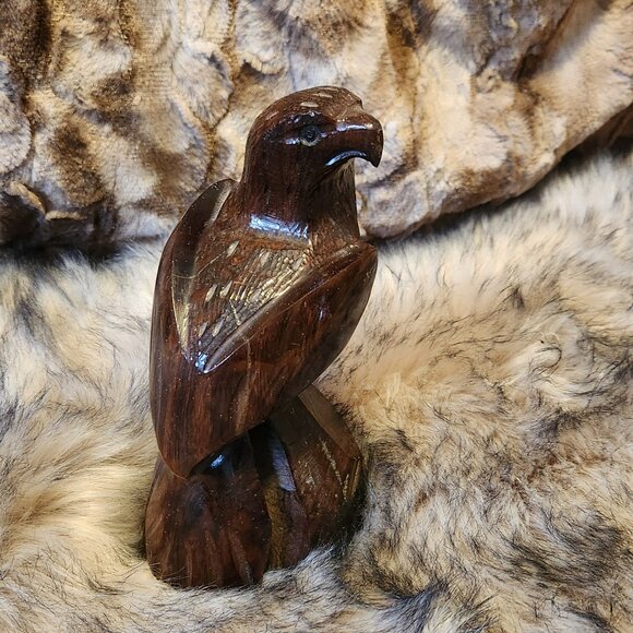 Art | Wood Hand Carved Hawkfalcon Statue | Poshmark